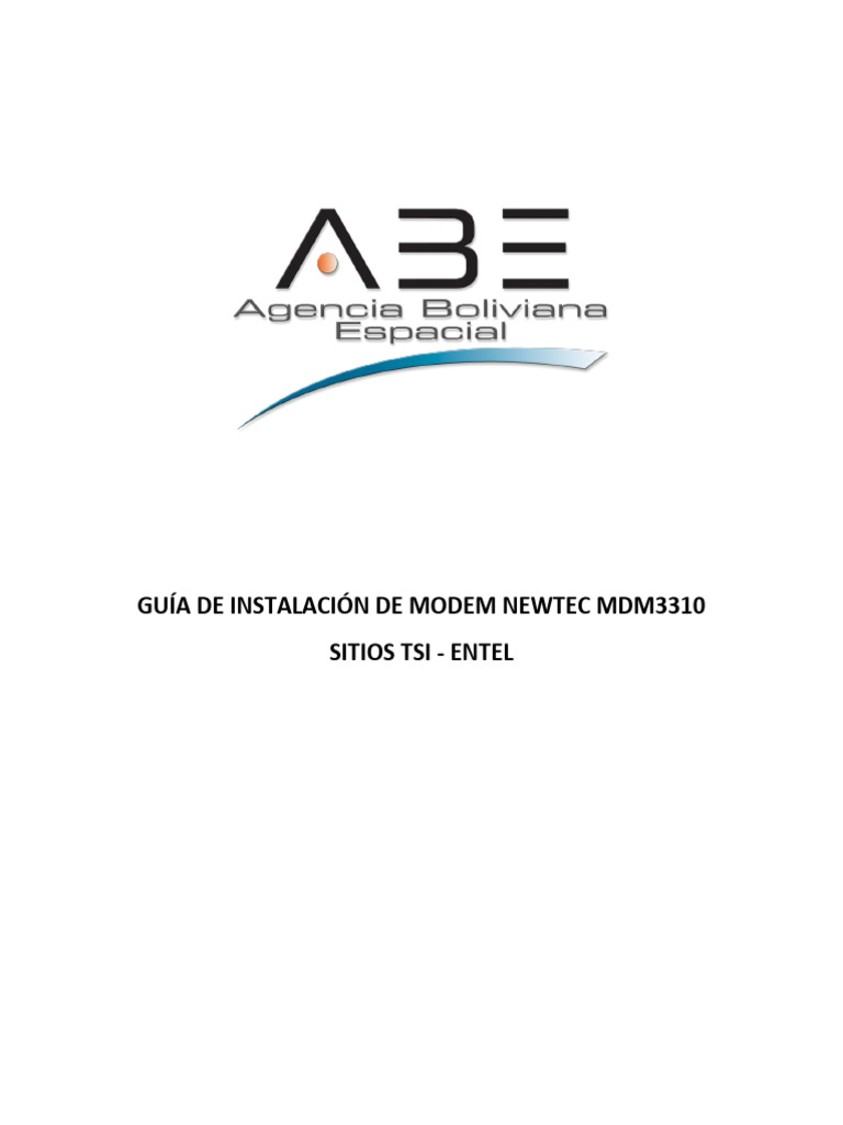 Guía de Instalación de Modem Newtec MDM3310 Sitios Tsi - Entel | PDF ...