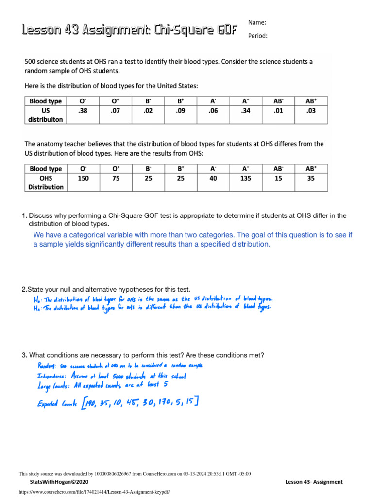 Lesson 43 Assignment Key PDF | PDF