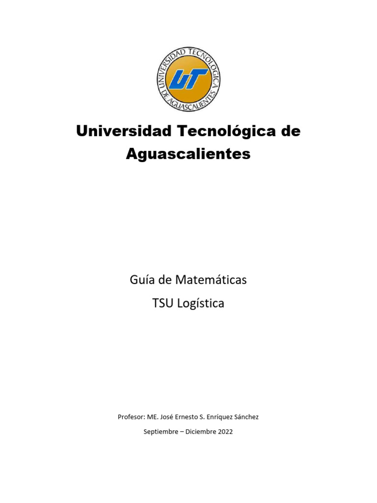 Guía de Matemáticas para TSU Logística | PDF | Formas geométricas ...