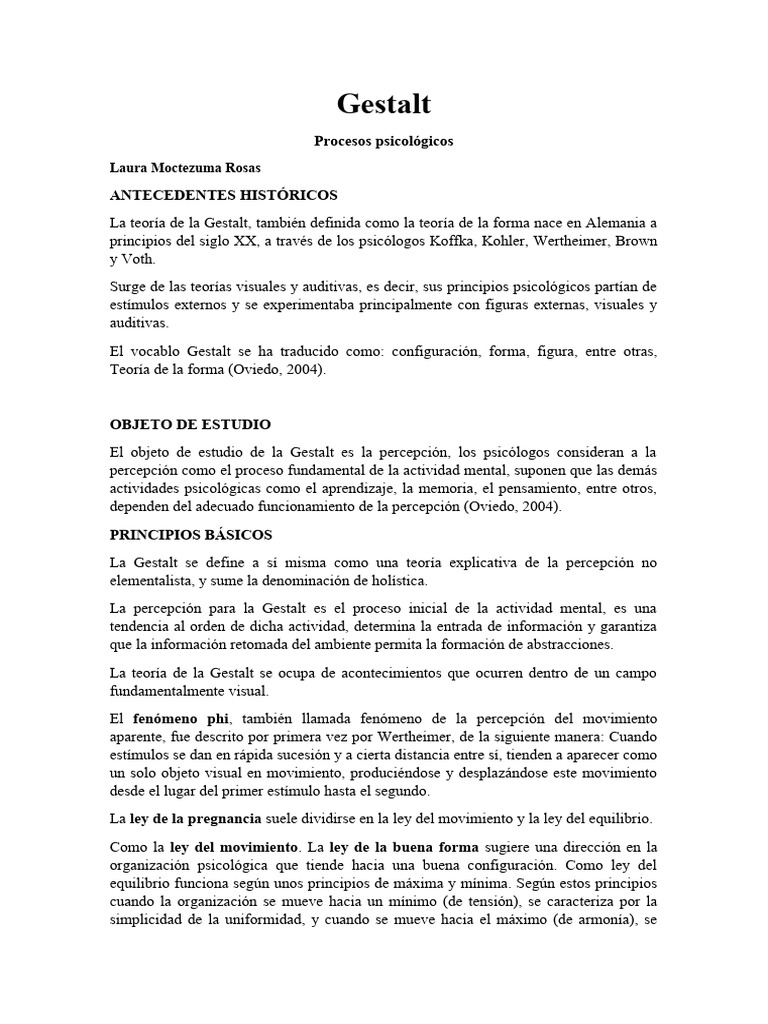 Teoría de la Gestalt: Principios y Aplicaciones | PDF | Percepción ...