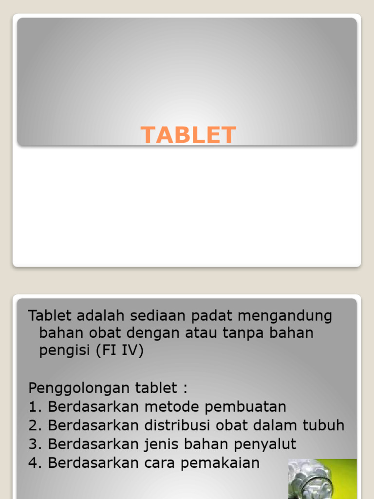 Tablet Presentasi | PDF | Kesehatan Holistik | Karier & Perkembangan