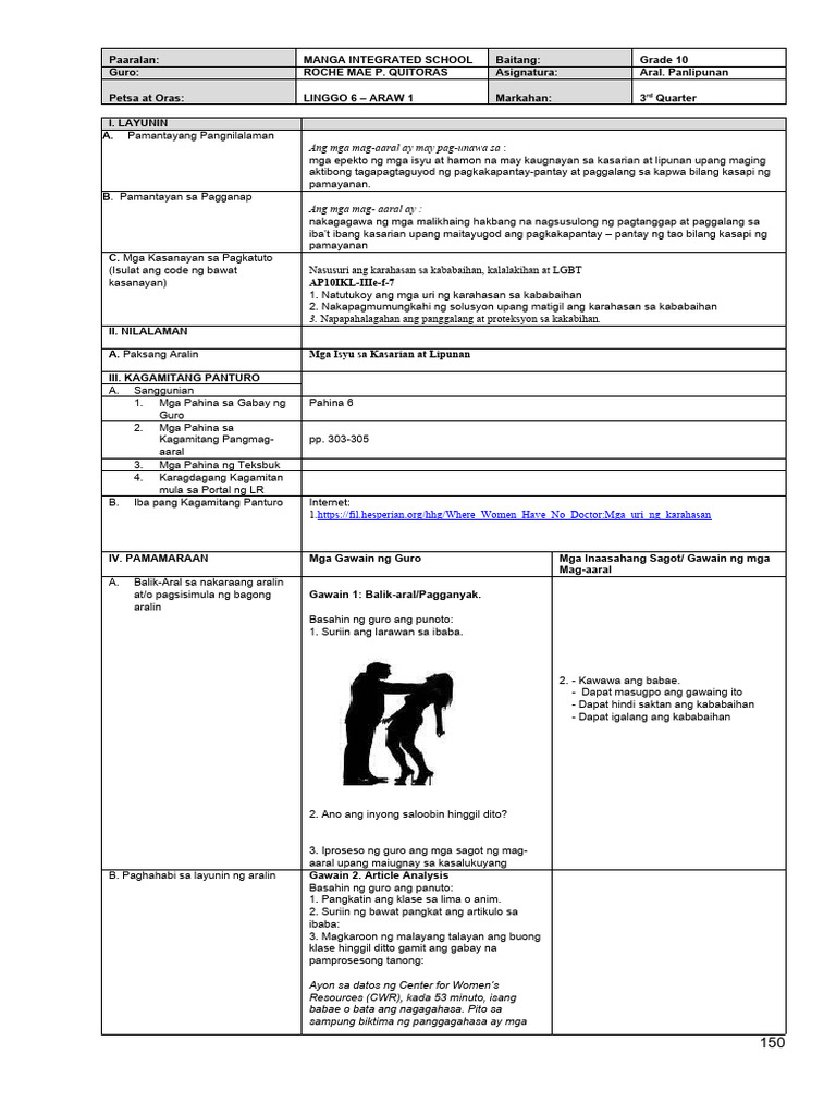 DLL Arpan10 Q3 W6 | PDF