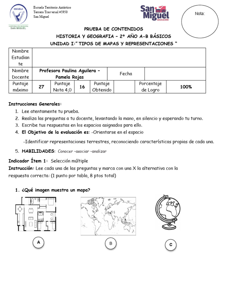 Tipos de Mapas para 2° Básico | PDF