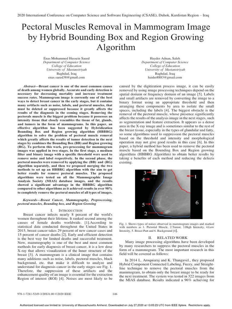 Saeed 2020 | PDF | Mammography | Image Segmentation
