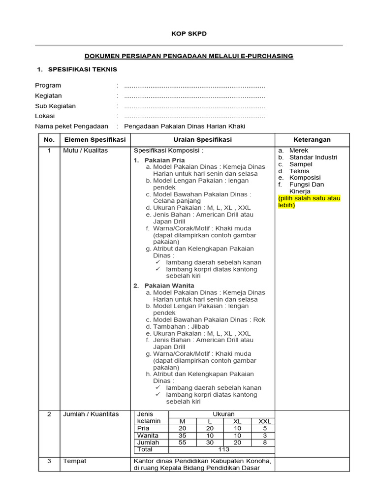 Spesifikasi Teknis E Purchasing Pdf