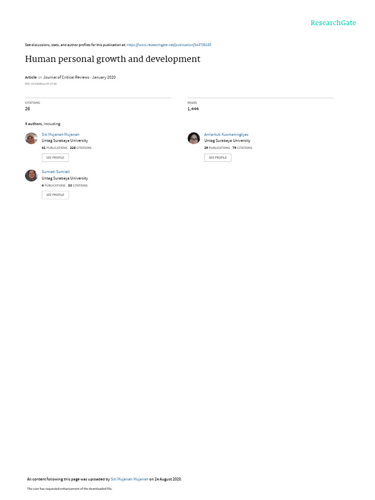 Human Personal Growth and Development | Download Free PDF | Puberty | Sperm