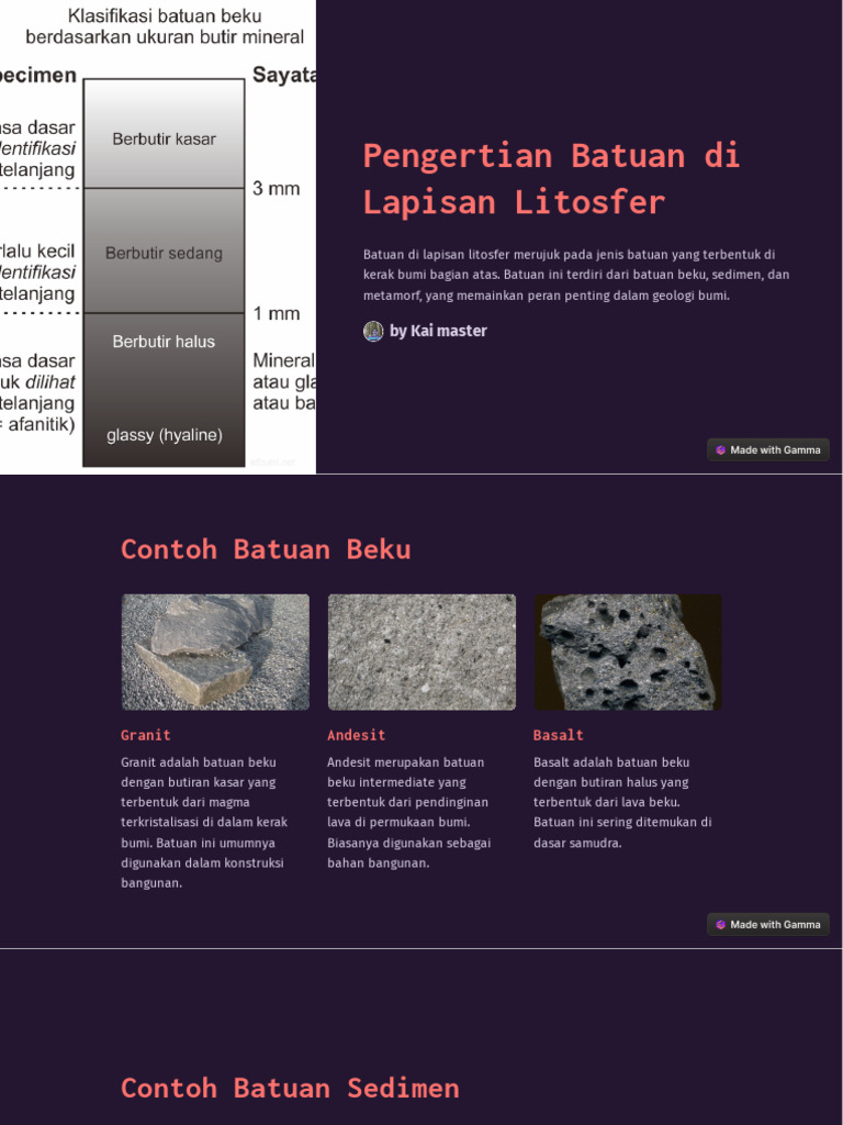 Pengertian Batuan Di Lapisan Litosfer | PDF | Sains & Matematika