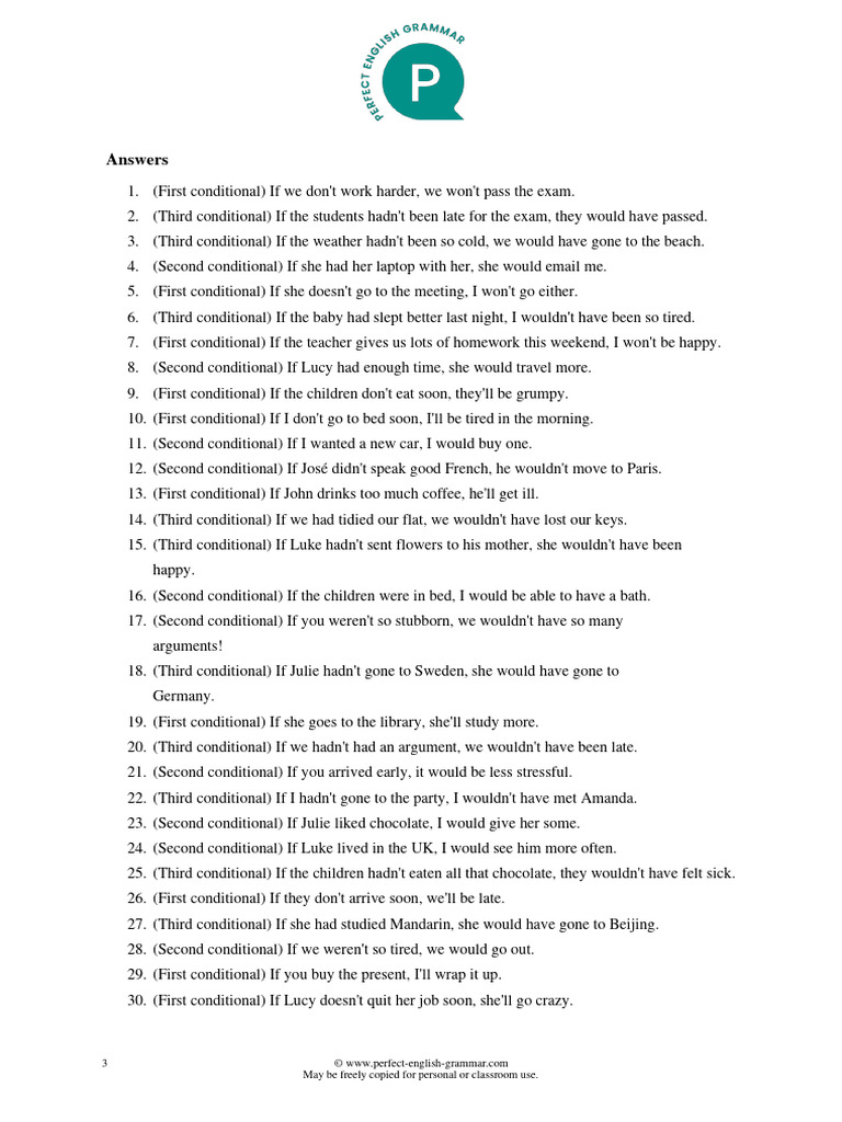 First Second Third Conditional Exercise (1) 3 | PDF First Second Third Conditional Exercise (1) 3 | PDF