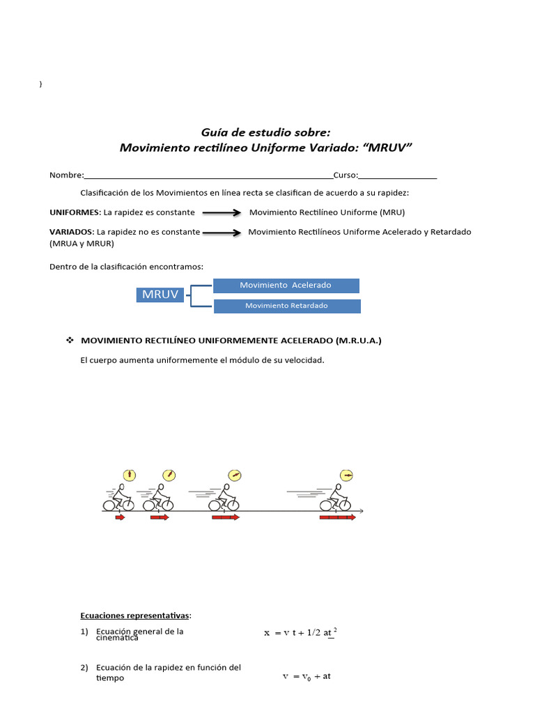 21 Movimiento-Rectilíneo-Uniforme-Variado-MRUV | PDF | Velocidad | Aceleración