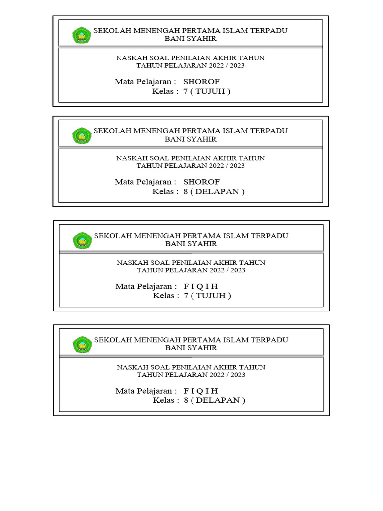 Cover Map Naskah Soal PAT | PDF | Karier & Perkembangan
