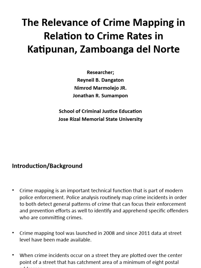 The Relevance of Crime Mapping in Relation To | PDF