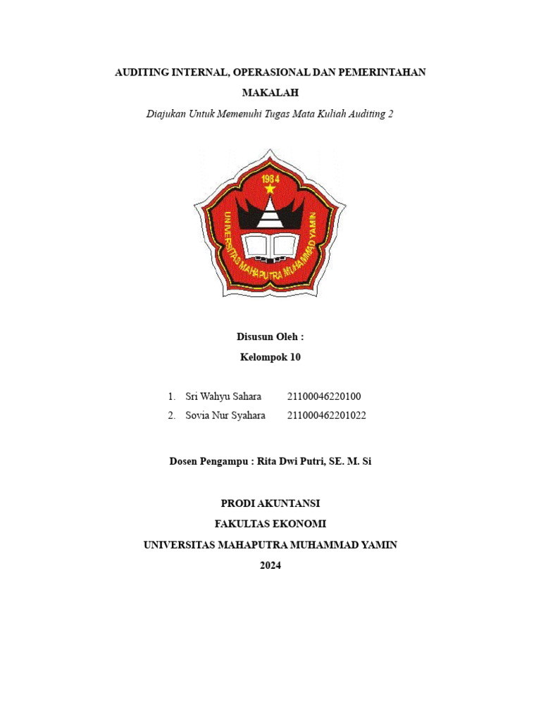 MAKALAH Kel 10 AUDITING 2 | PDF