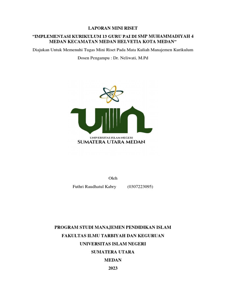 MINI RISET Manajemen Kurikulum OK | PDF