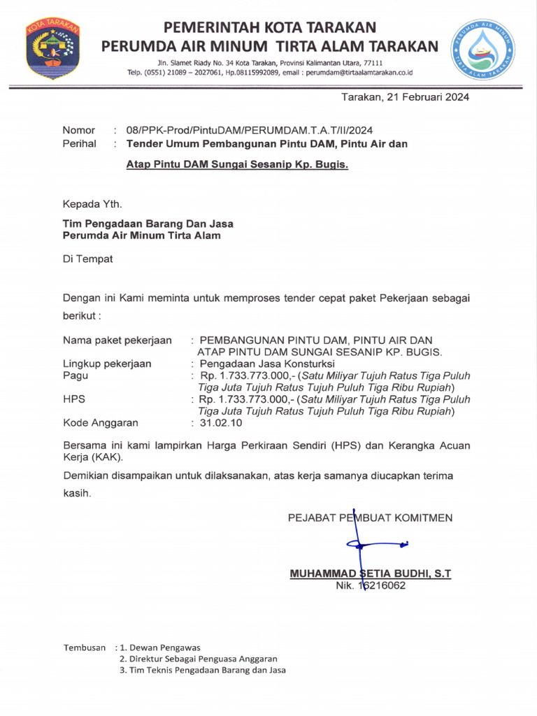 Surat Permohonan Kepada Timpeng | PDF