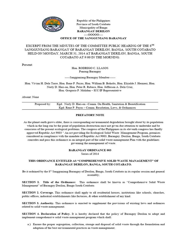 2014-03 Solid Waste Mgt.-Valid | PDF | Waste Management | Waste