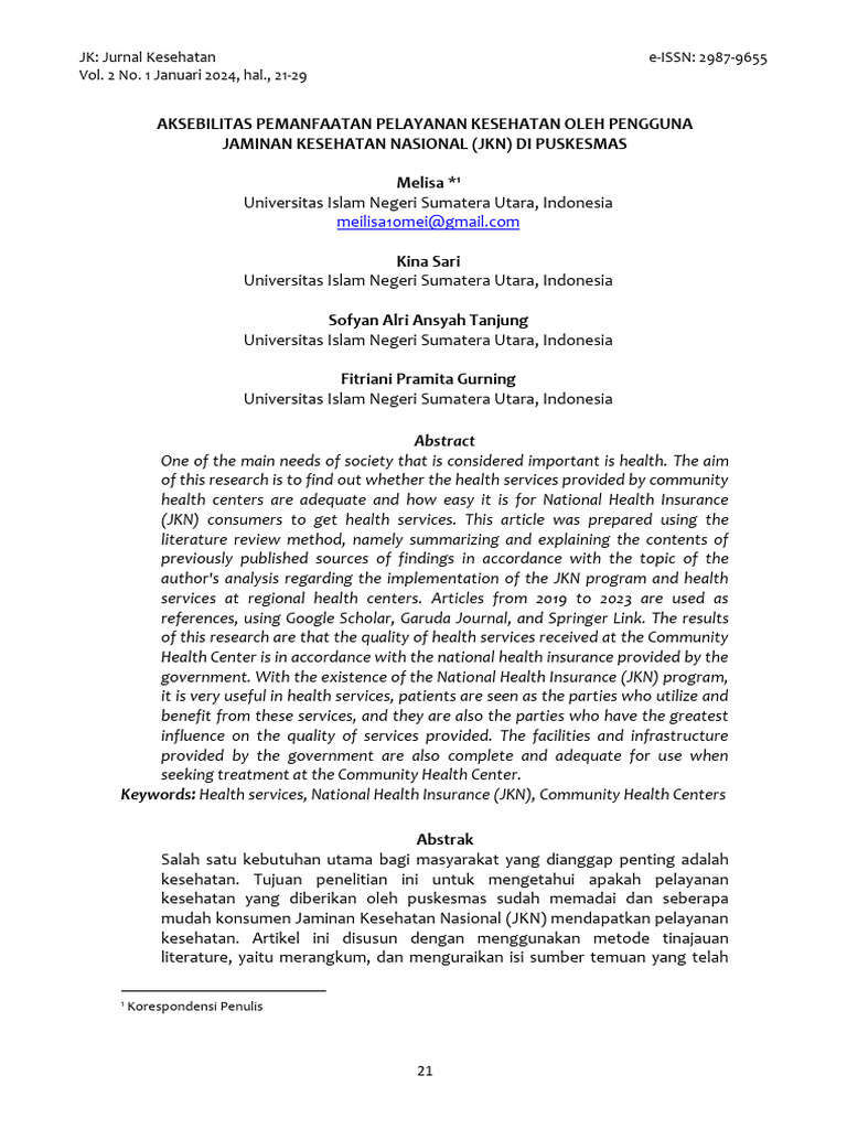 Melisa DKK Jurnal | Download Free PDF | Indonesia | Public Services