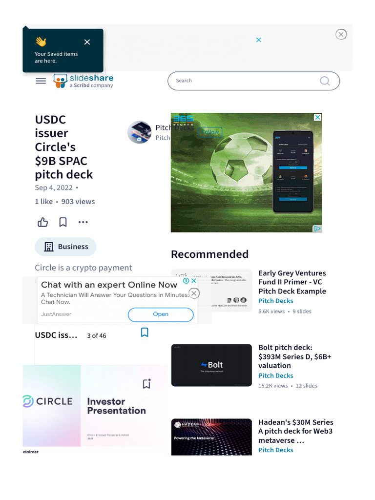 USDC Issuer Circle's $9B SPAC Pitch Deck | PDF