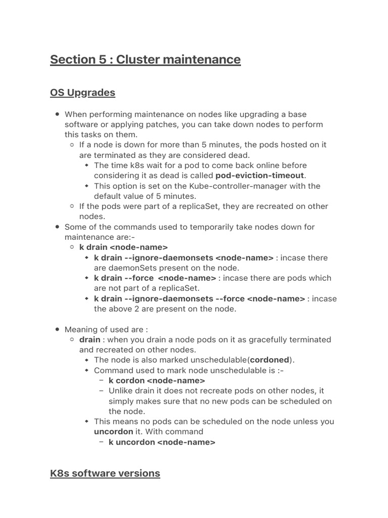 Section 5: Cluster Maintenance | PDF | Software Release Life Cycle | Systems Engineering