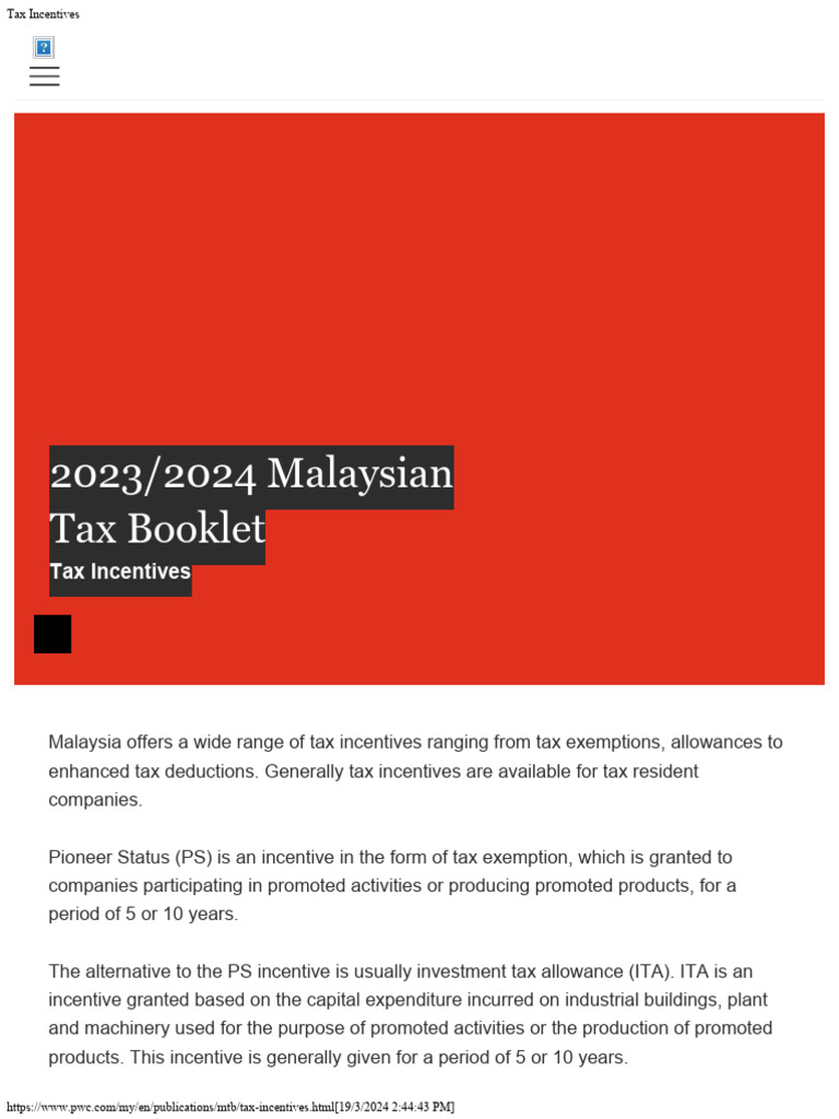 Tax Incentives | PDF | Real Estate Investment Trust | Taxes