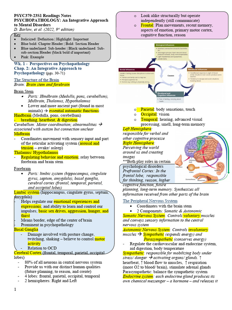 Psychopathology Notes 4 | PDF