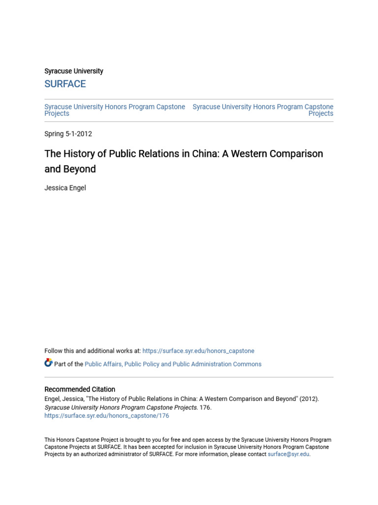 Public Relations Evolution in China | PDF | Public Relations | China
