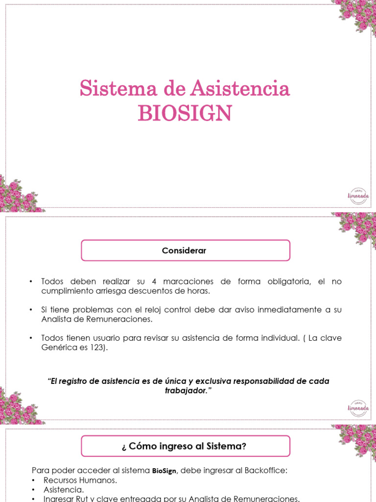 Guía de Uso del Sistema BioSign | PDF