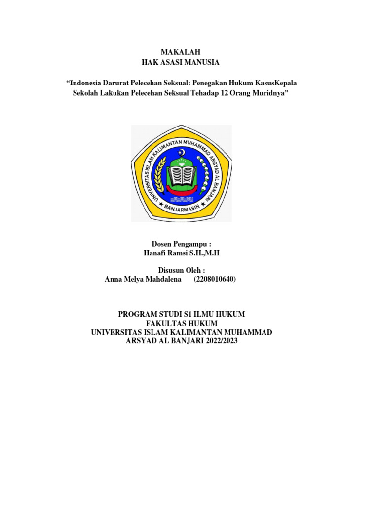 MAKALAH - KEKERASAN - SEKSUAL - PADA - ANAK - PDF Salinan | PDF MAKALAH - KEKERASAN - SEKSUAL - PADA - ANAK - PDF Salinan | PDF
