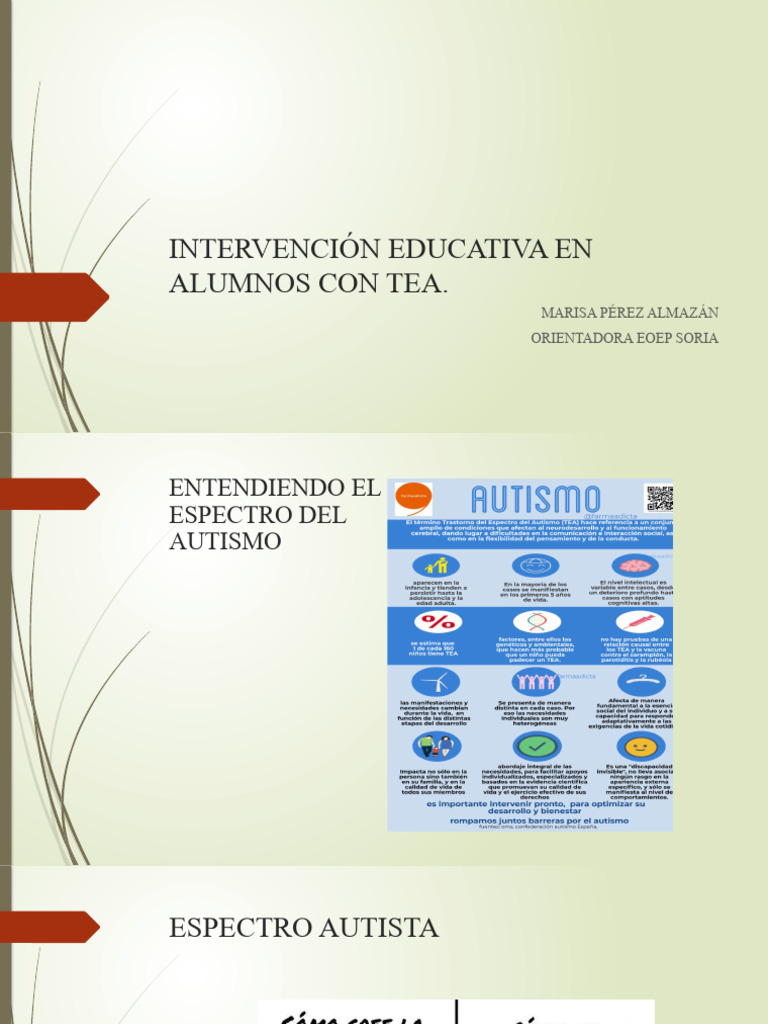 Intervención Educativa en Alumnos Con Tea.: Marisa Pérez Almazán ...