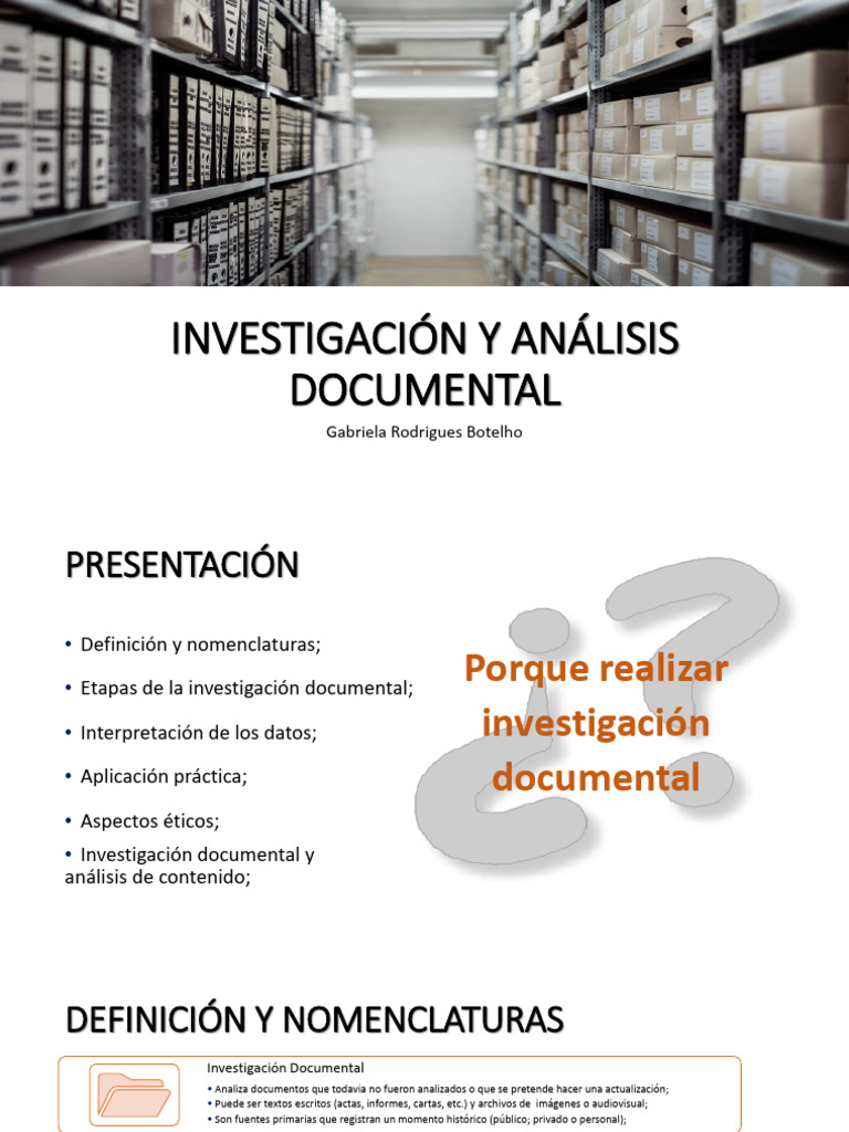 Gabriela - INVESTIGACIÓN Y ANÁLISIS DOCUMENTAL | PDF | Documental | Conocimiento