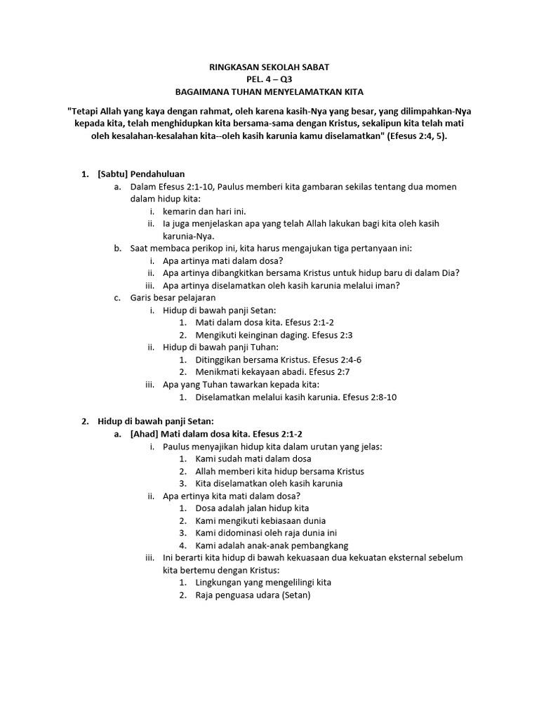 Pel. 4 Sekolah Sabat | PDF