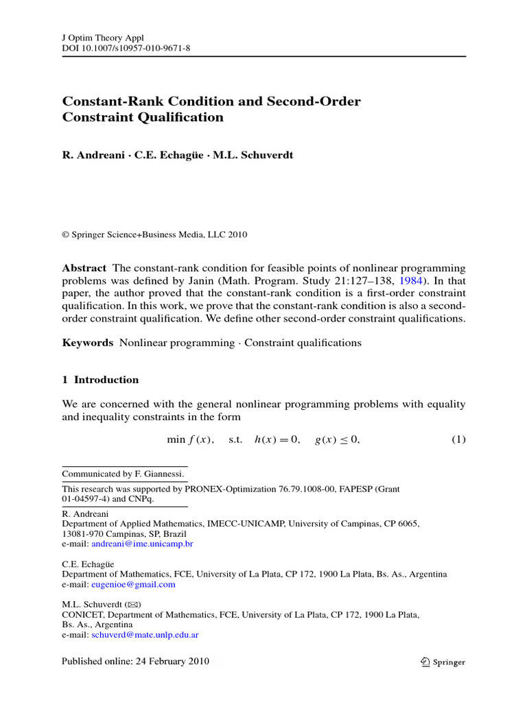 Andreani2010 - Constant-Rank Condition and Second-Order Constraint Qualification | Download Free ...