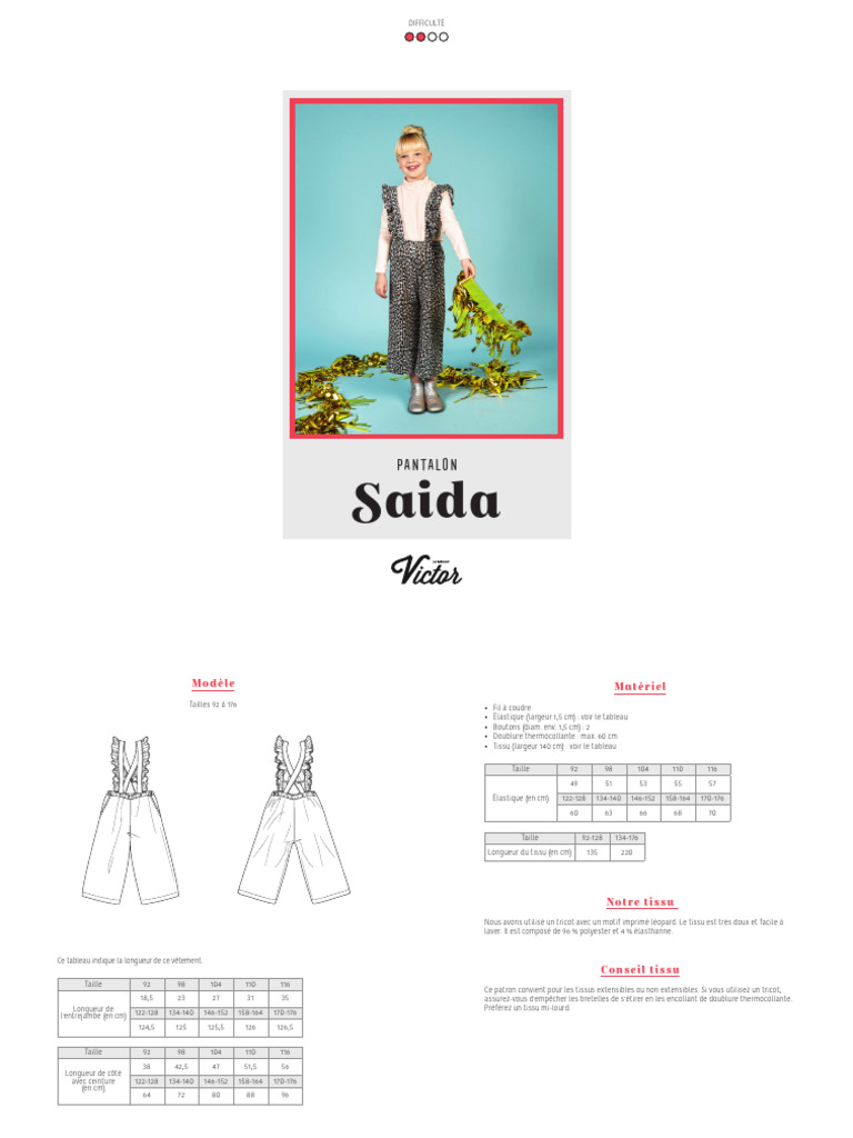 Pantalon Saida Instructions | PDF