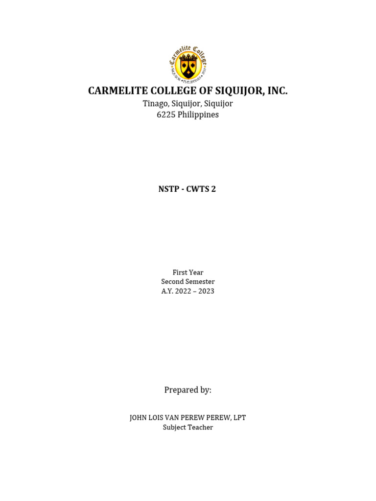 NSTP - 2 Module 1 | PDF | Waste | Sewage Treatment