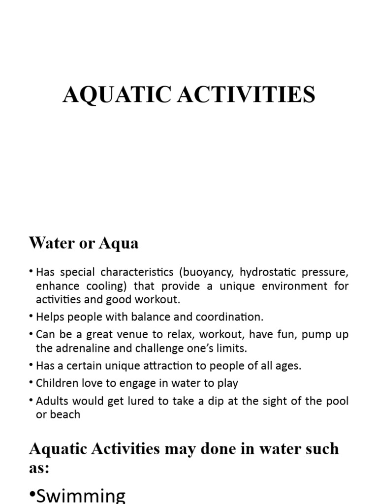 3 Aquatic Activities | PDF | Social Science