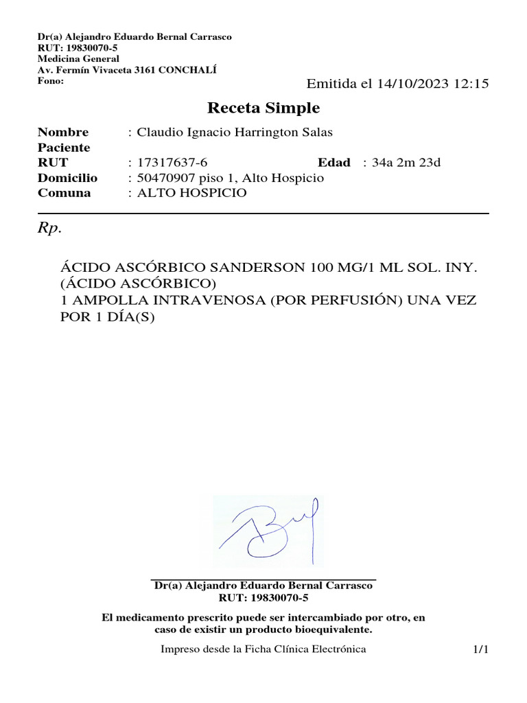 Examen-Ácido Ascórbico - ÁCIDO ASCÓRBICO SANDERSON 100 MG - 1 ML Sol ...