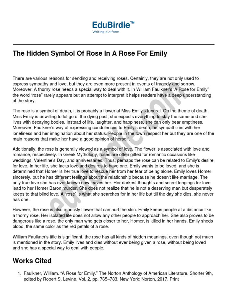The Hidden Symbol of Rose in A Rose For Emily | PDF