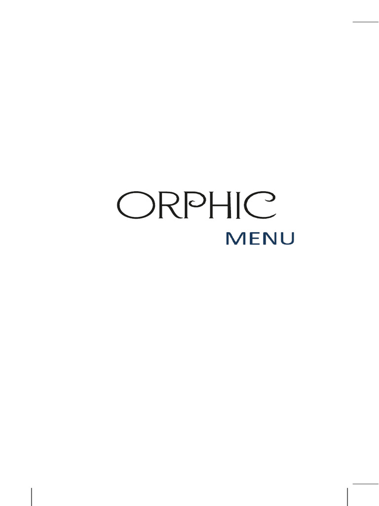 Orphic Food Menu | PDF