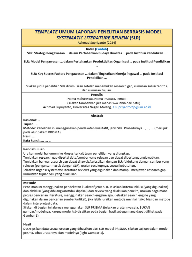 Panduan SLR untuk Mahasiswa | PDF | Karier & Perkembangan