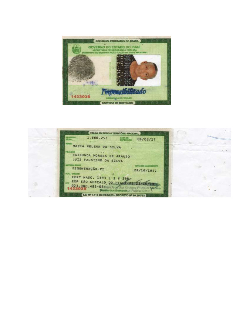 RG Autora Maria Helena | PDF