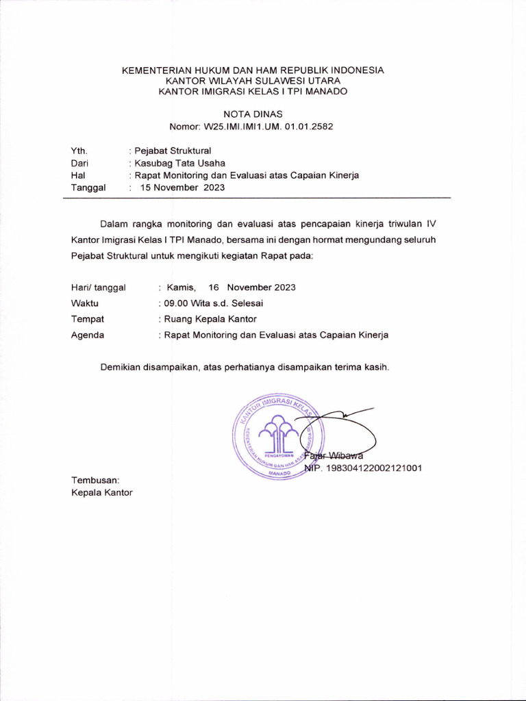 Dokumen Monev Capaian Kinerja TW IV Tahun 2023 | PDF