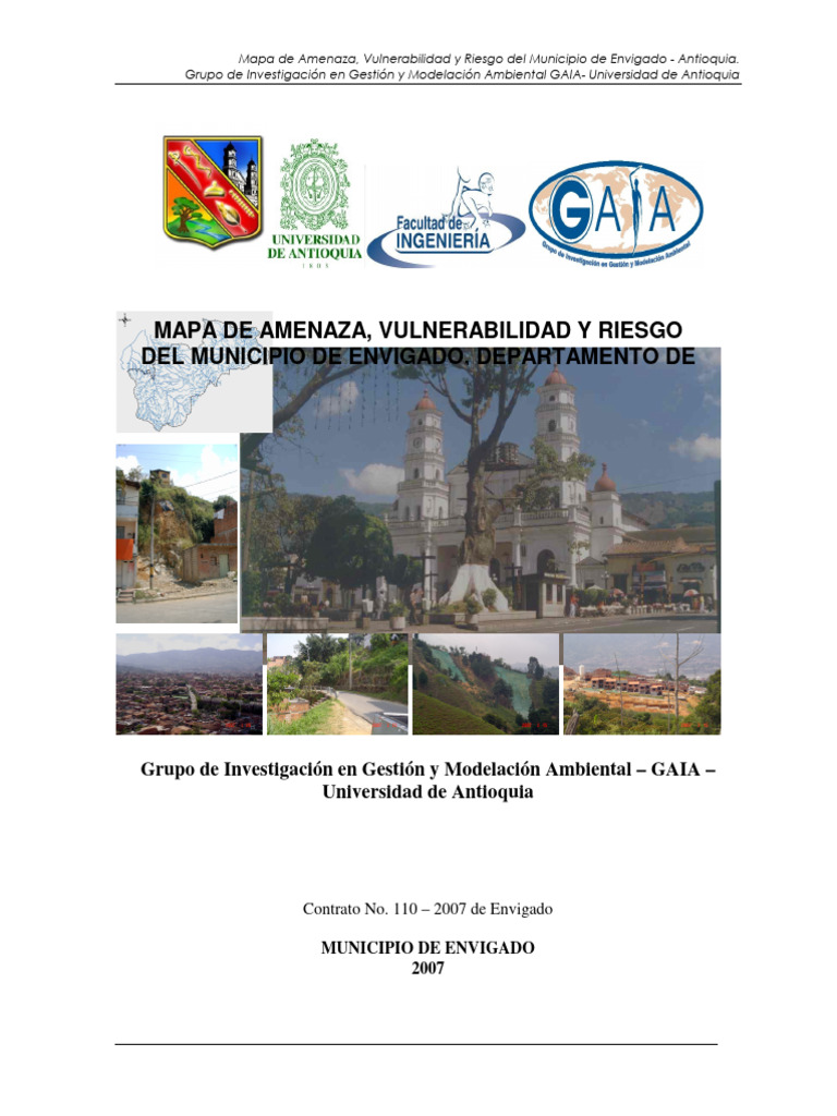 Mapa de Amenaza, Vulnerabilidad y Riesgo - Envigado | PDF