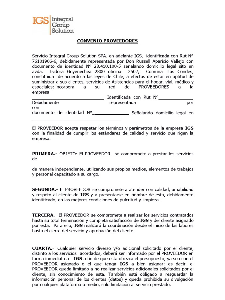 Convenio Proveedores Hogar | PDF | Finanzas y dinero | Derecho