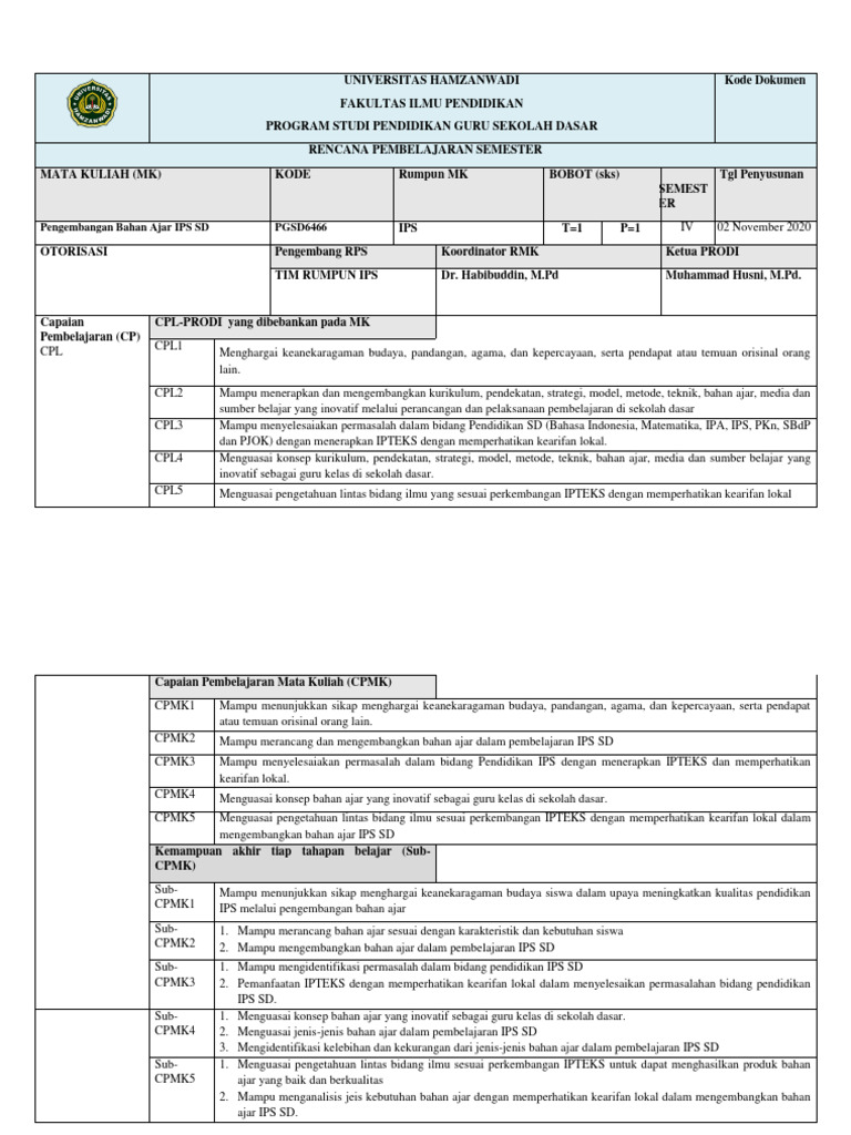 Rps Pengembangan Bahan Ajar Ips (1) - Removed | PDF | Karier & Perkembangan