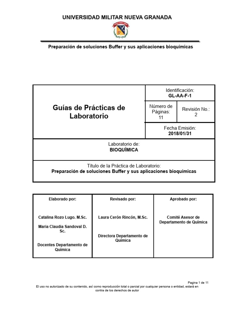 Practica 3. Preparación de Soluciones Buffer y Sus Aplicaciones Bioquímicas PDF | PDF ...