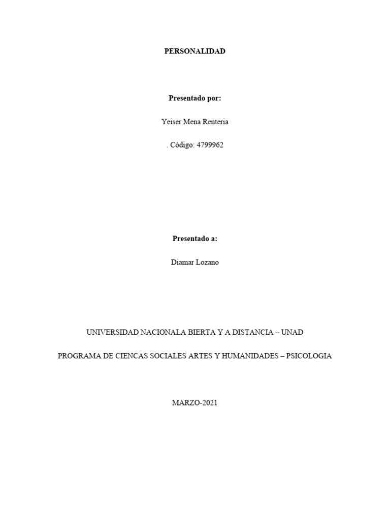 ACTIVIDAD 2 PERSONALIDAD, Yeiser | PDF