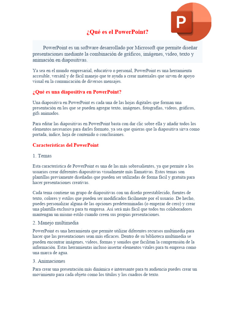 Qué Es El PowerPoint | PDF | Microsoft PowerPoint | Multimedia