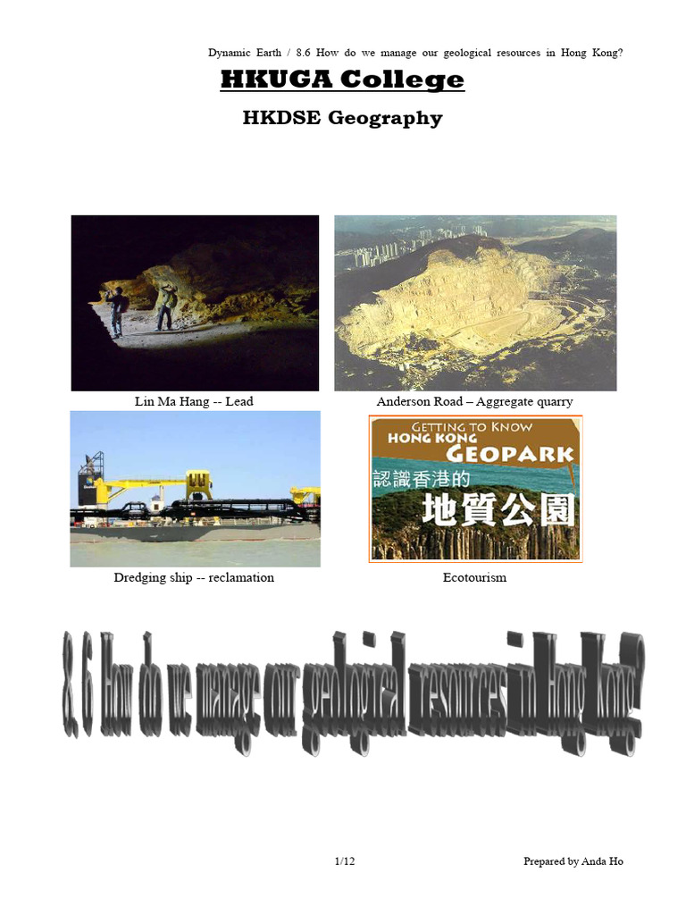 8.6 How Do We Manage Our Geological Resources in HK Student | PDF | Rock (Geology) | Geology