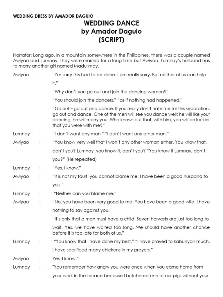 Wedding Dance (Script) | PDF
