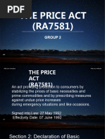 Price Act No. 7581: Price Manipulation Rules | PDF | Social Science