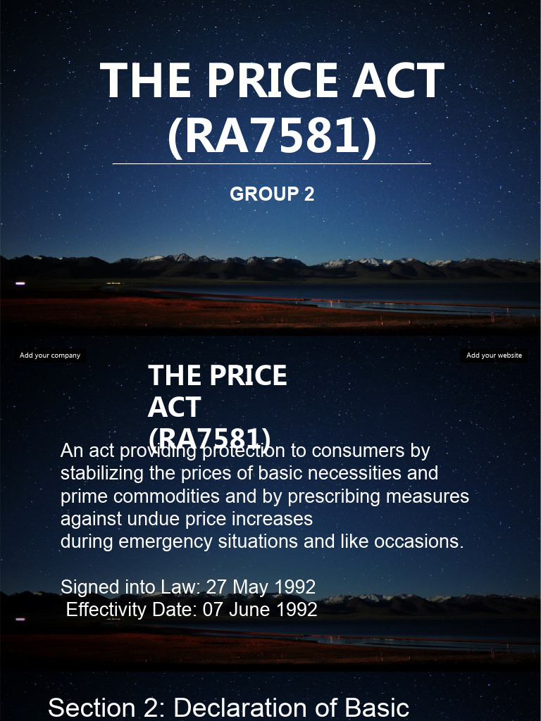 Price Act: Consumer Protection Law | PDF | Finance & Money Management